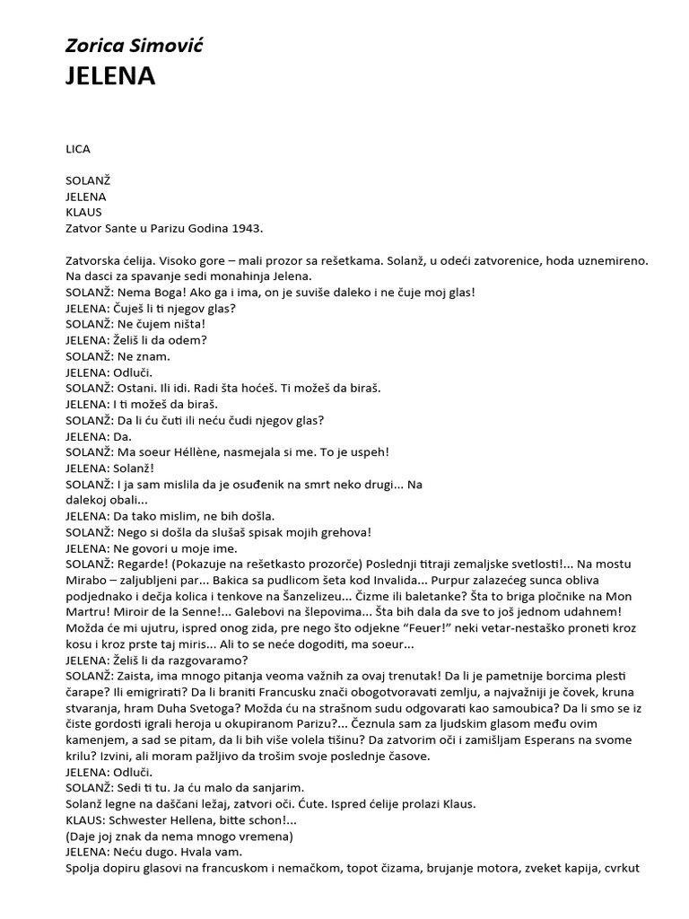 Zorica Simovic - Jelena | PDF