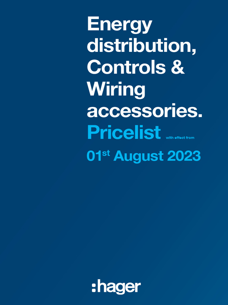 Hager in Pricelist August 2023 | PDF