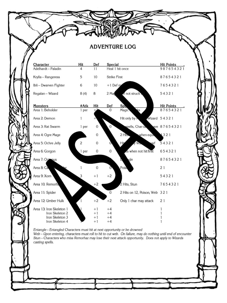 Adventure Log | PDF