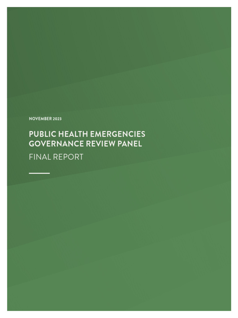 Public Health Emergencies Governance Review Panel: Final Report | PDF ...