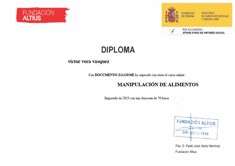 MANIPULACIÓN de ALIMENTOS-Diploma Manipulador de Alimentos 1031 | PDF MANIPULACIÓN de ALIMENTOS-Diploma Manipulador de Alimentos 1031 | PDF