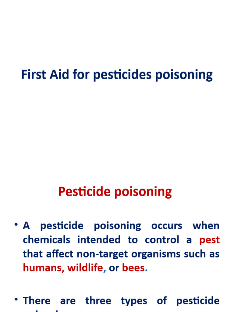 Lecture 5 First Aid and Antidotes Against Pesticides Poisoning | PDF ...