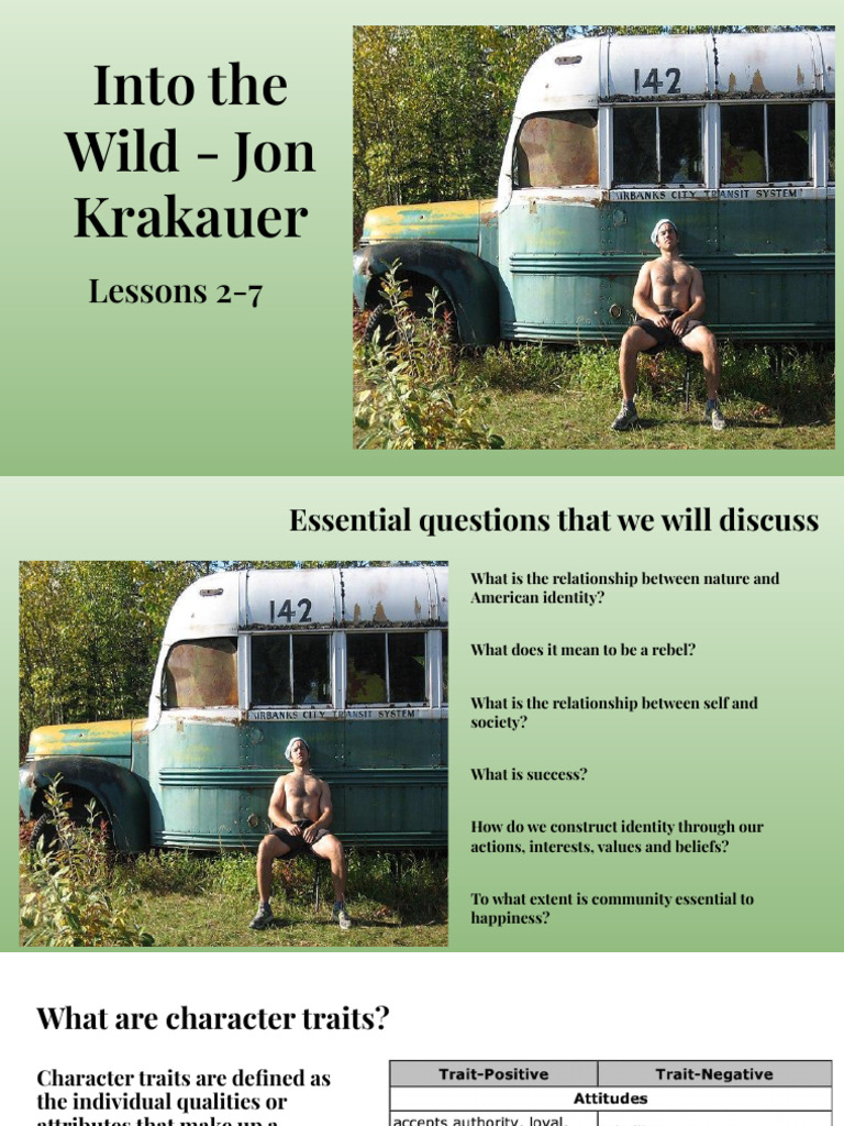 Into The Wild - Jon Krakauer Lessons 2-7 | PDF