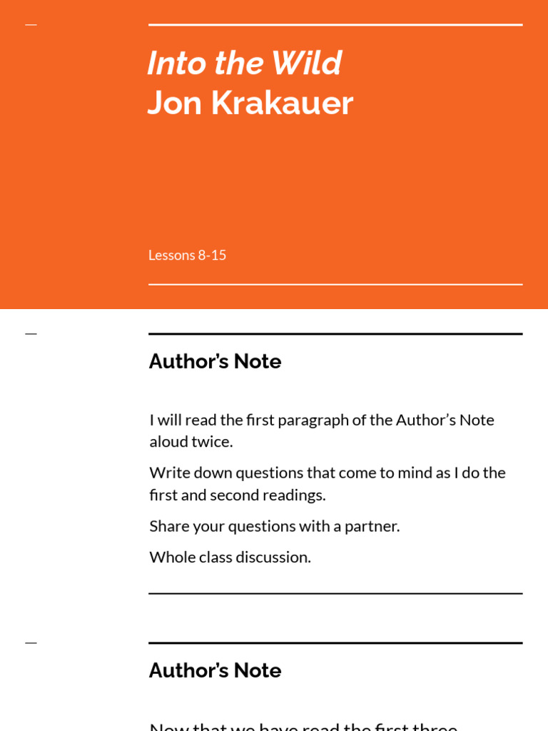 Into The Wild Lesson 8-End | PDF | Walden | Henry David Thoreau