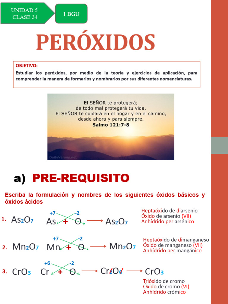 1BGU_Unidad_5_Clase_34_Peroxidos (2) (1) | PDF | Óxido | Cromo