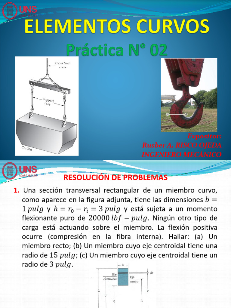 MM2. P-02. Elementos Curvos. 03 - 05 - 2023. SS | PDF | Viga (Estructura) | Doblar