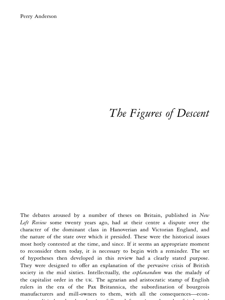 Perry Anderson, The Figures of Descent | PDF | Karl Marx | Capitalism