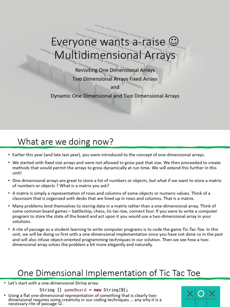 ICS 4U1 - Unit #3 - Two Dimensional Arrays - Dec 7th | PDF | Matrix (Mathematics) | String ...