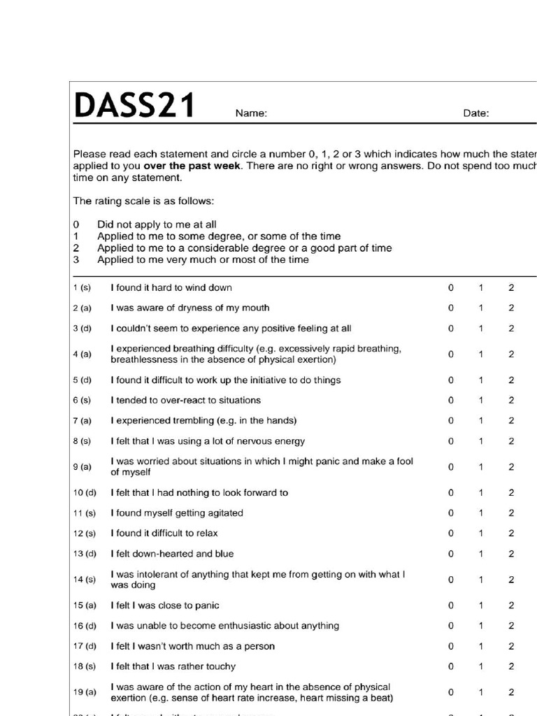 DASS-21 Edited 230710 191410 | PDF