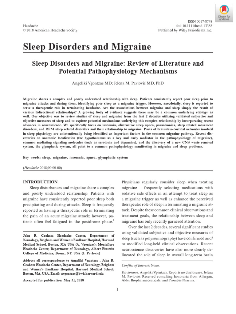 Alvászavar És Migrén | PDF | Sleep | Migraine
