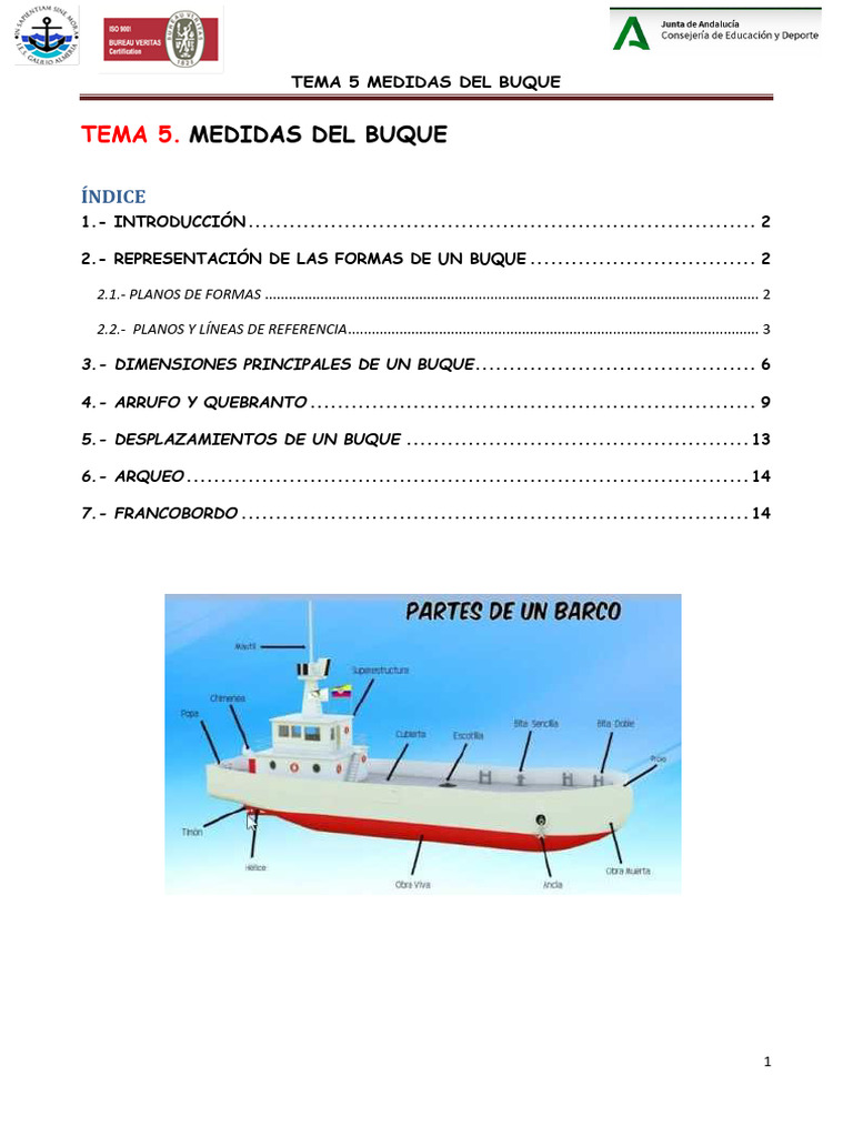 Tema 5. Medidas Del Buque | PDF | Envío | Buques