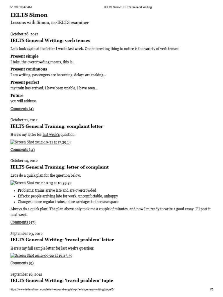 IELTS Simon - IELTS General Writing - PAGE - 03 | PDF | Question ...