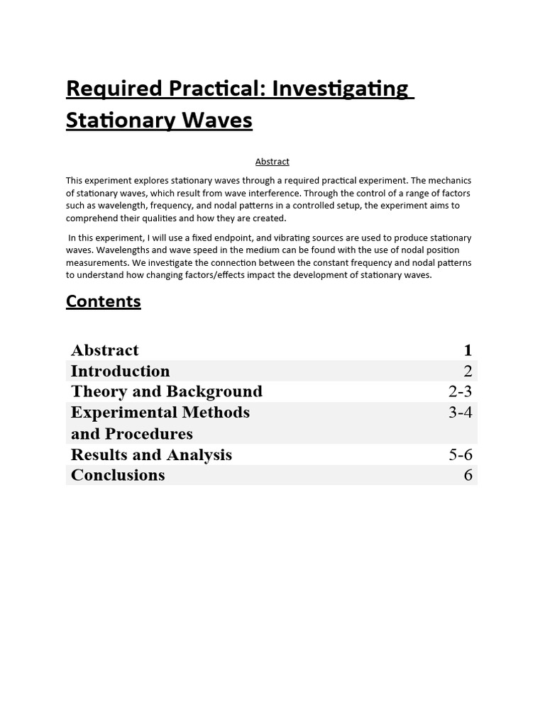 Required Practical Investigating Stationary Waves | PDF | Waves | Wavelength