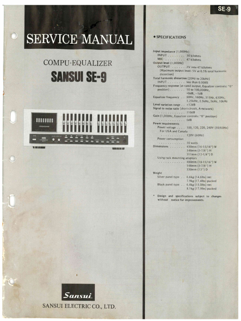 Sansui Se9 SM | PDF
