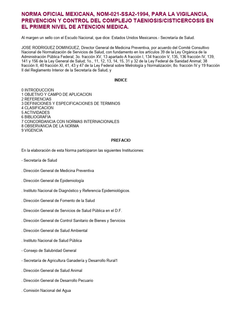 Nom 021 Ssa2 1994 | Descargar gratis PDF | Cuidado de la salud | Salud ...