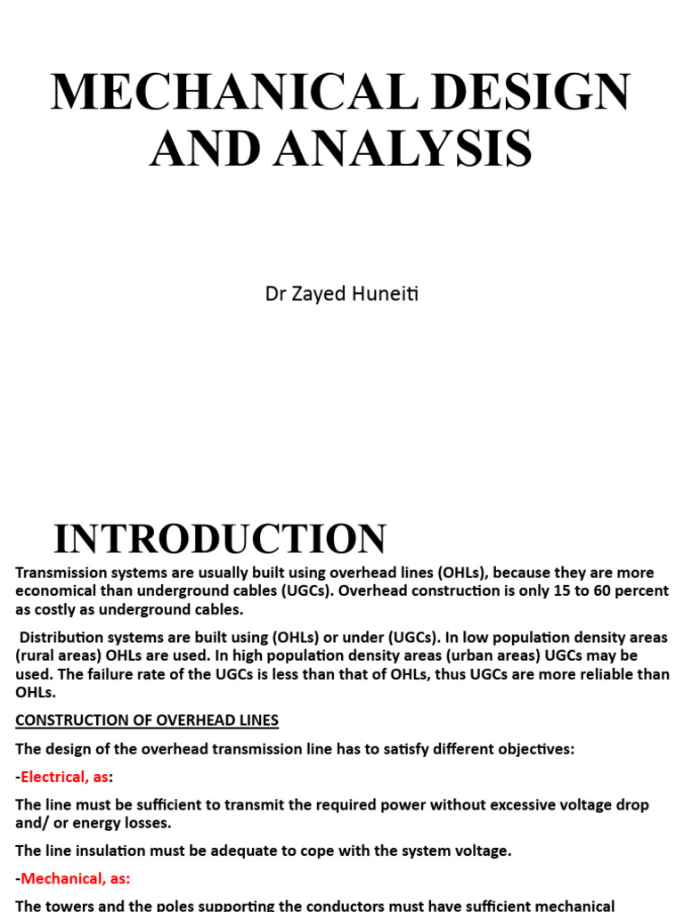 Mechanical Design of Overhead Lines | PDF | Deformation (Engineering ...