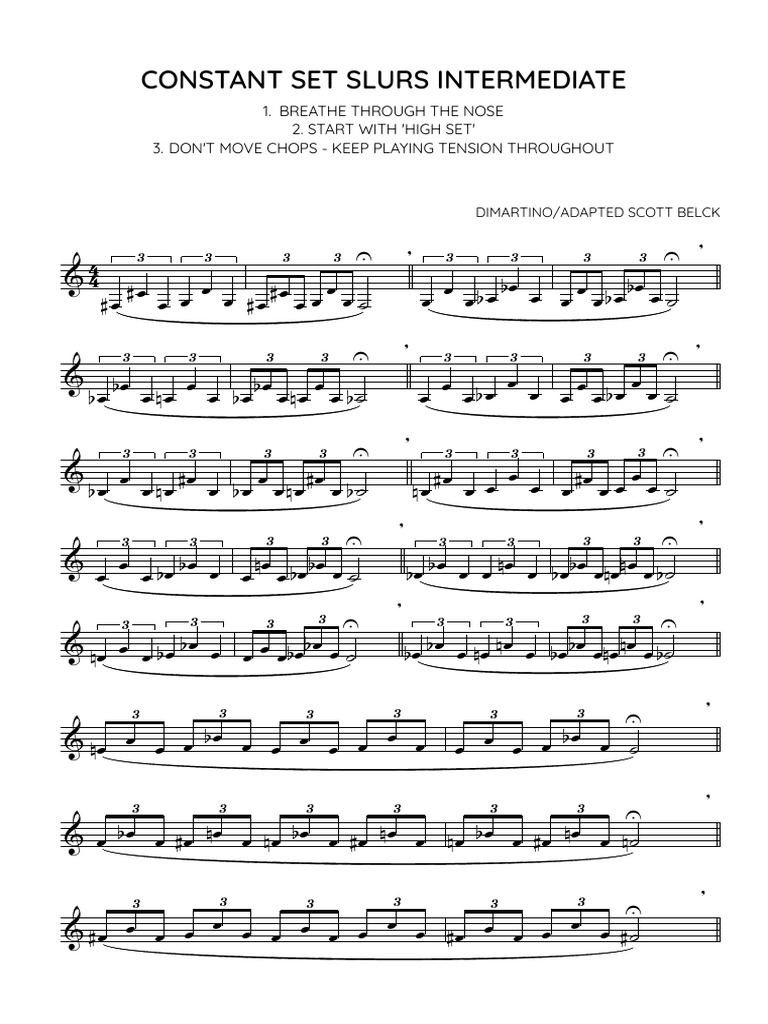 Constant Set Slurs Intermediate | PDF