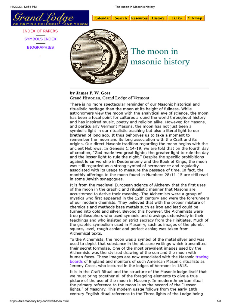 The Moon in Masonic History | Download Free PDF | Freemasonry | Alchemy