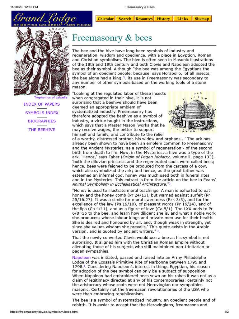 Freemasonry & Bees | PDF | Freemasonry | Beehive