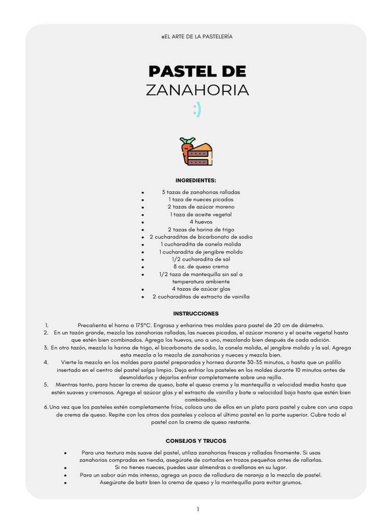 Pastel de Zanahoria | PDF | Queso | Pasteles