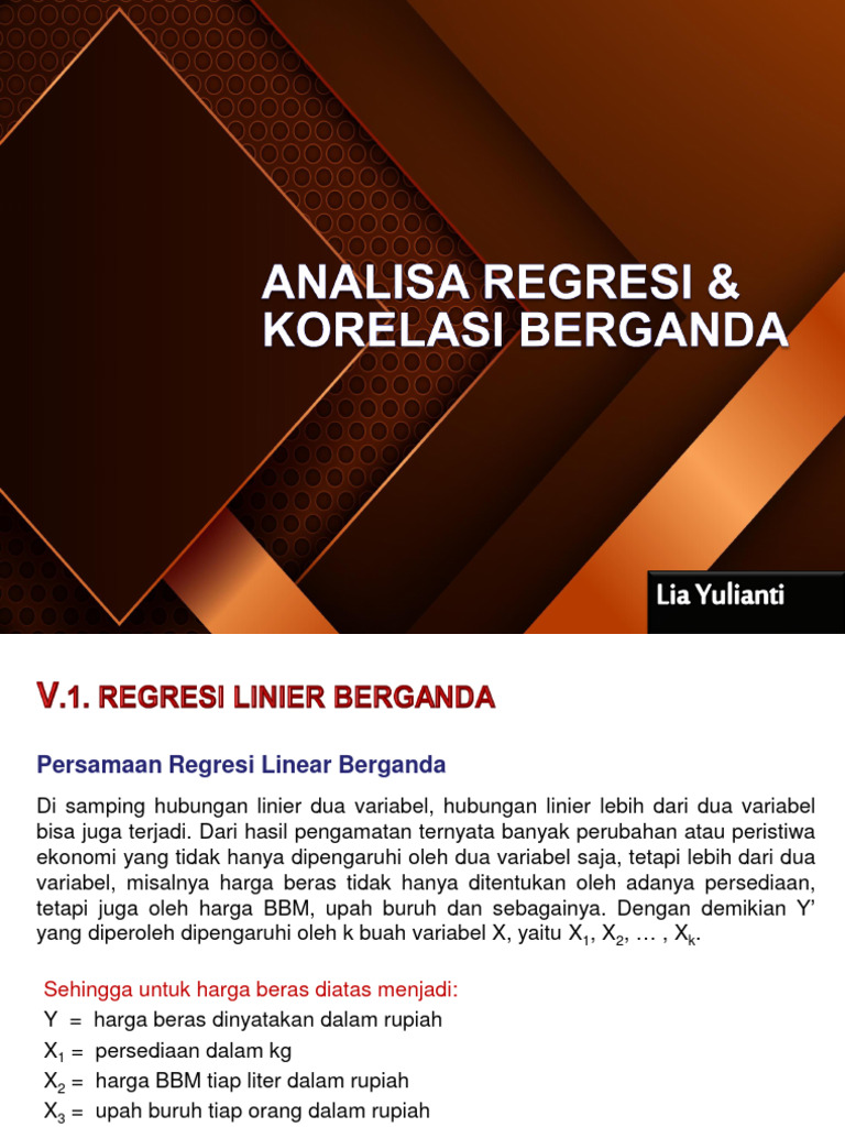 Analisis Regresi Linear Berganda | PDF
