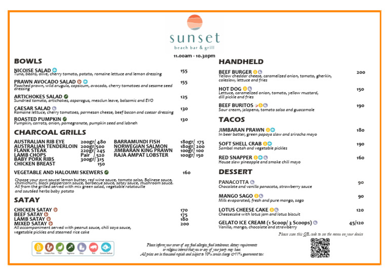 Sunset Menu 2022 | PDF