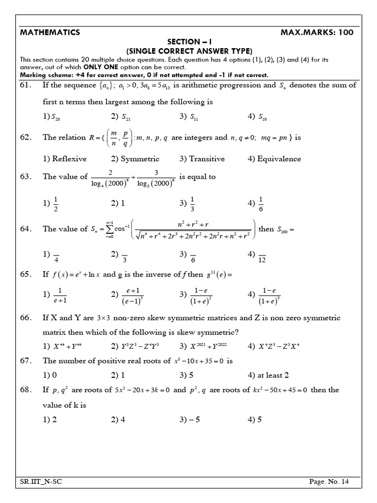 Math GTM QP 20-12-23 | PDF