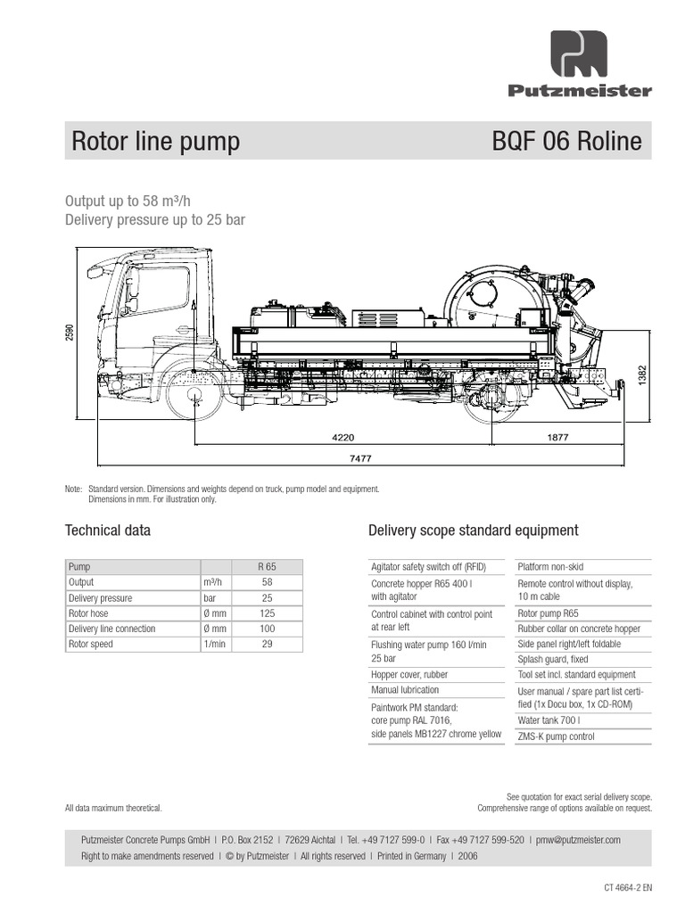 Industrial Concrete Pump Specs | PDF | Automotive Technologies ...