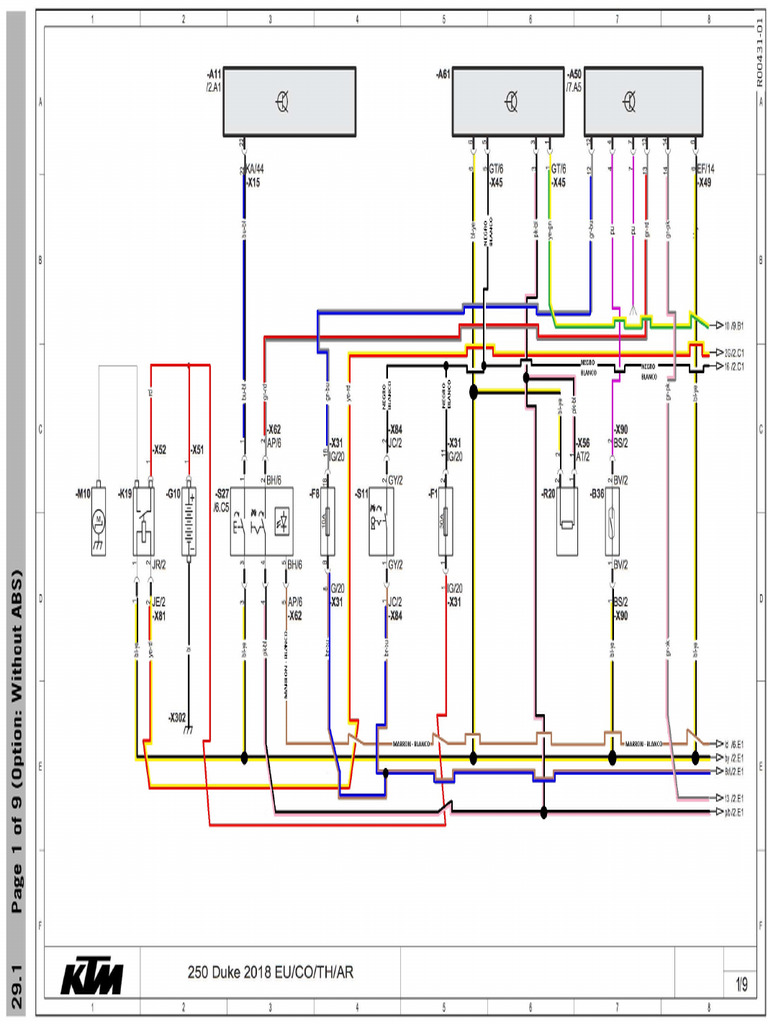Esquema Electrico Color - Ktm Duke 250 | PDF