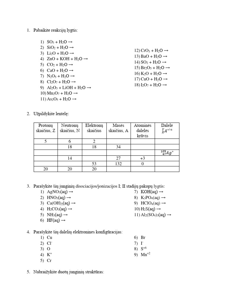 1 Pamokos Namu Darbai | PDF