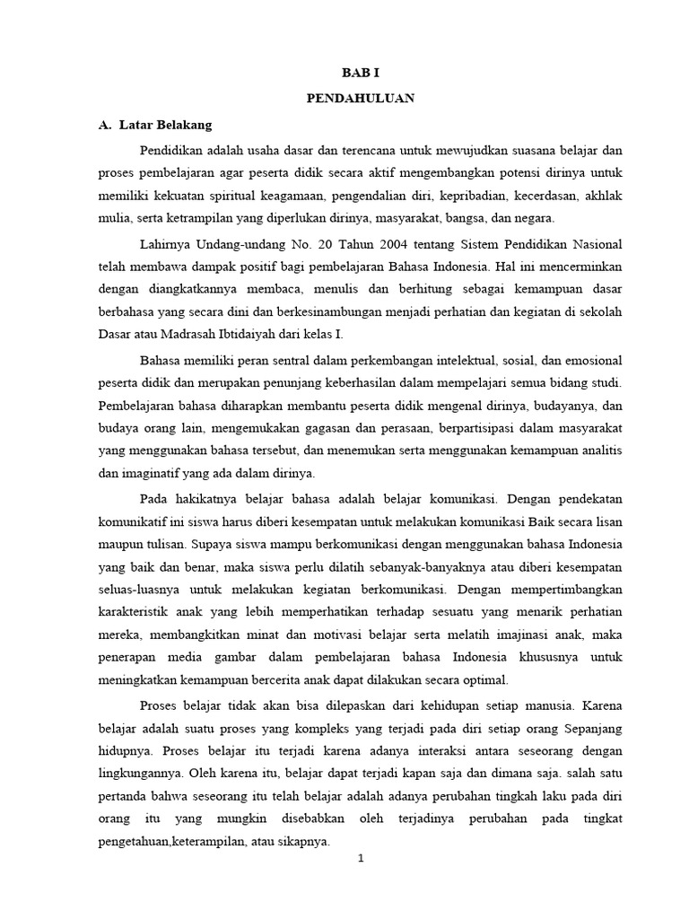 Laporan PTK Bab 1-5 | PDF