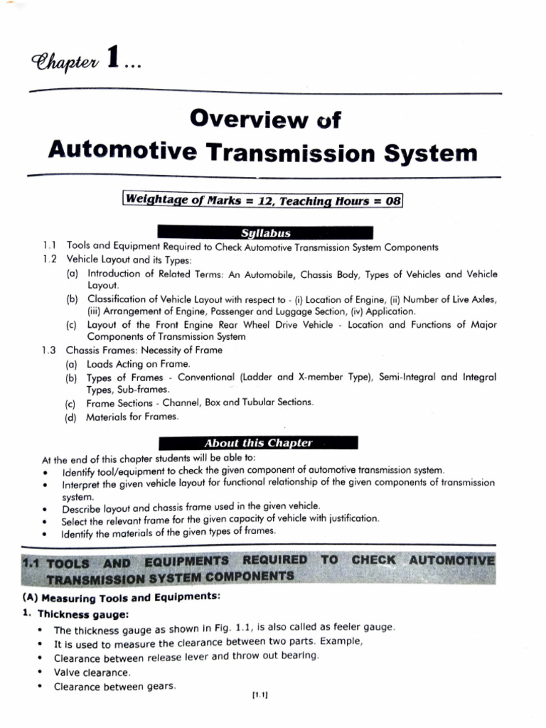Book Notes Ats Ch 1 | PDF | Screw | Automotive Technologies