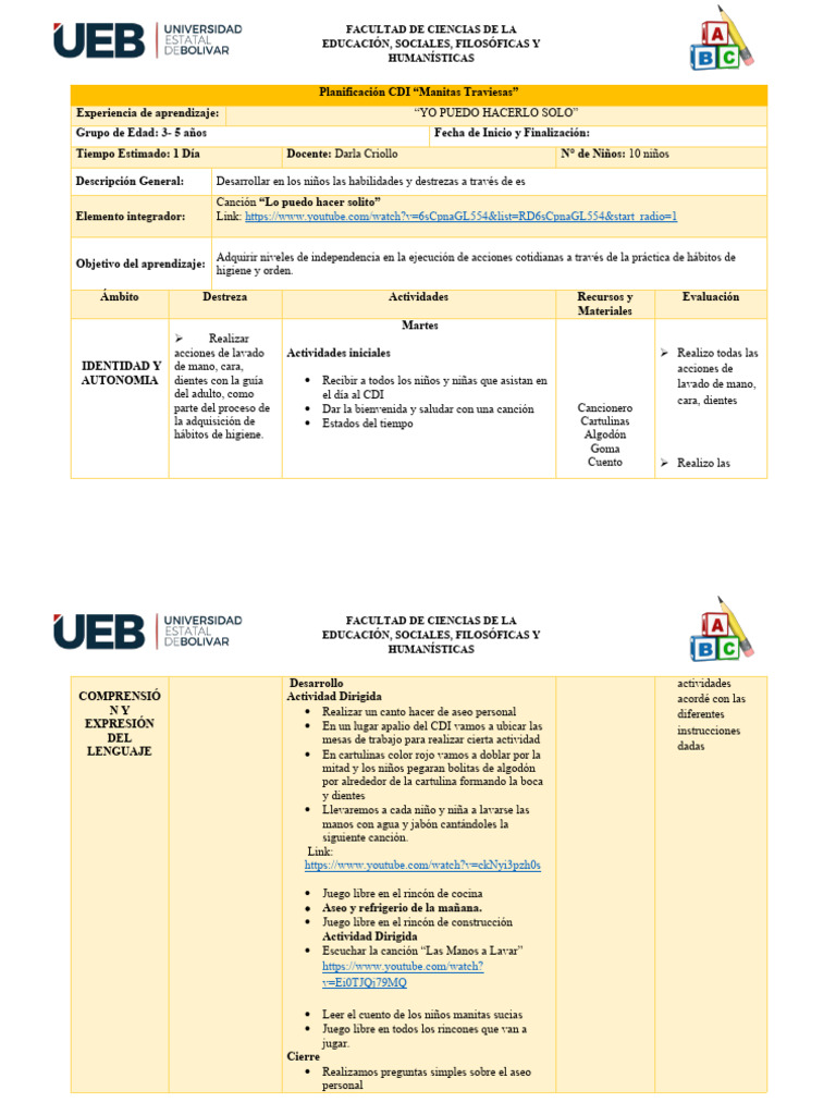 Planificación Del CDI | PDF