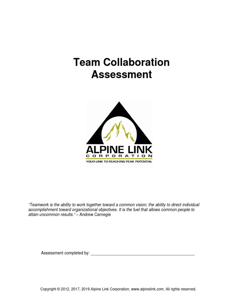 Team Collaboration Assessment | PDF | Business