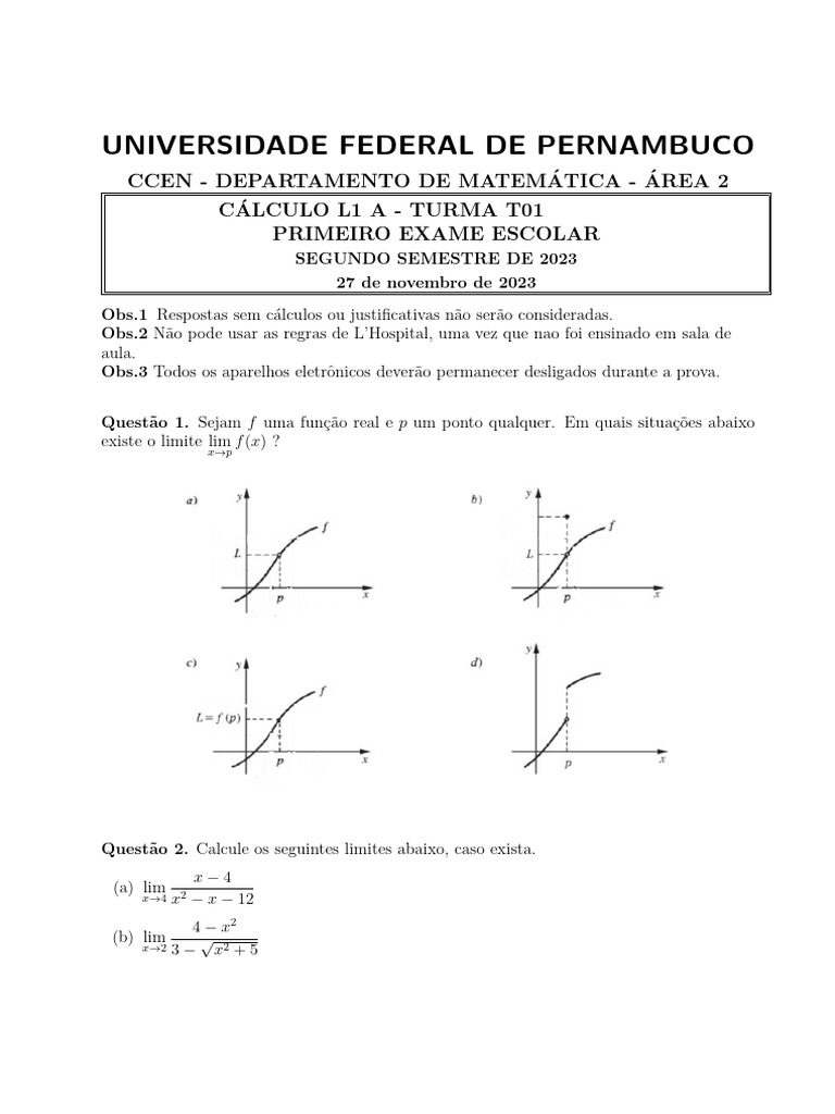 1 Prova de CL1 2023 2 | PDF