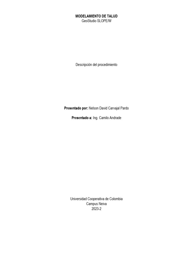 Modelamiento de Talud | PDF