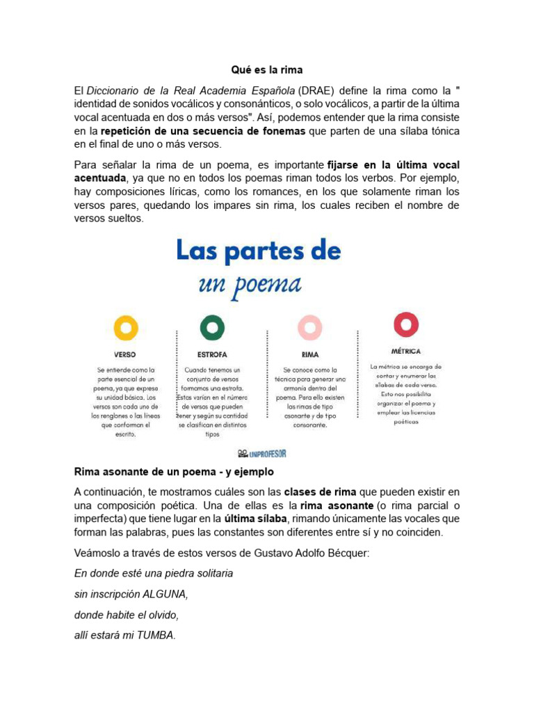 Definición y tipos de rima en poesía | PDF | Rima | Poesía