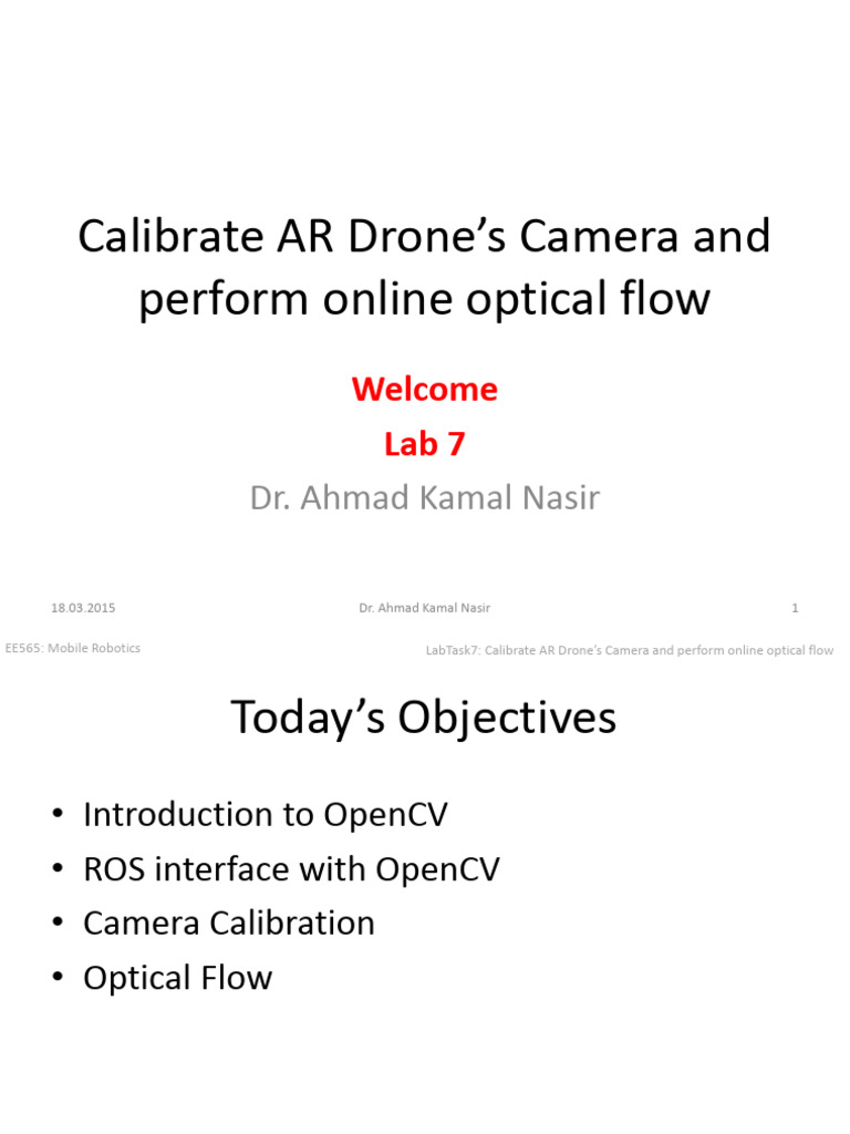 LabLecture7 Camera Calibration and Optical Flow | PDF | Software | Computer Engineering