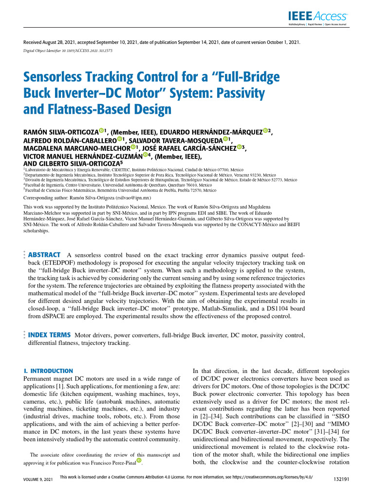 Sensorless Tracking Control For A Full-Bridge Buck InverterDC Motor System Passivity and ...