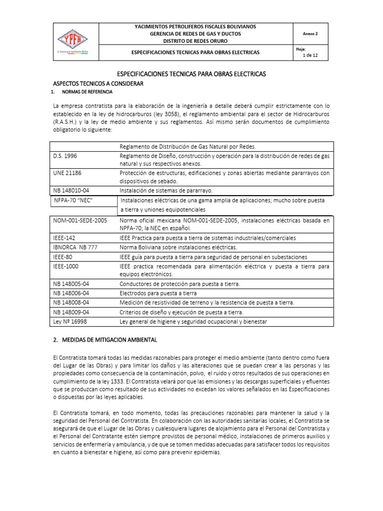 Anexo 2 - Obras Electricas Pararrayos Spat Huari | PDF | Cobre | Resistencia Eléctrica y ...