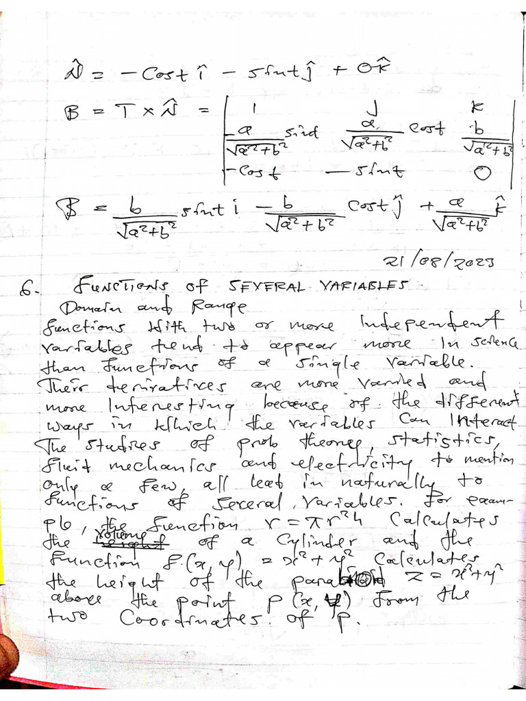 Function of Several Variable 2110 | PDF