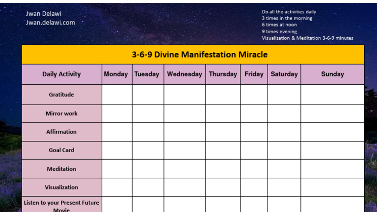 369 Manifestation Card | PDF