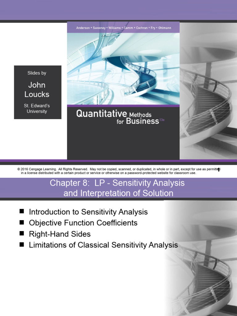 Chapter 8 - Sensitivity Analysis (Extra Material) | PDF | Sensitivity Analysis | Mathematical ...