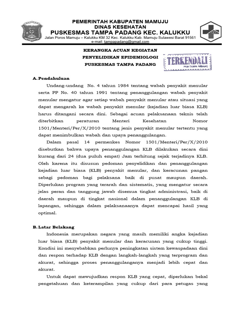 Tampa Padang KAK PE 2023 | PDF | Pengembangan Diri