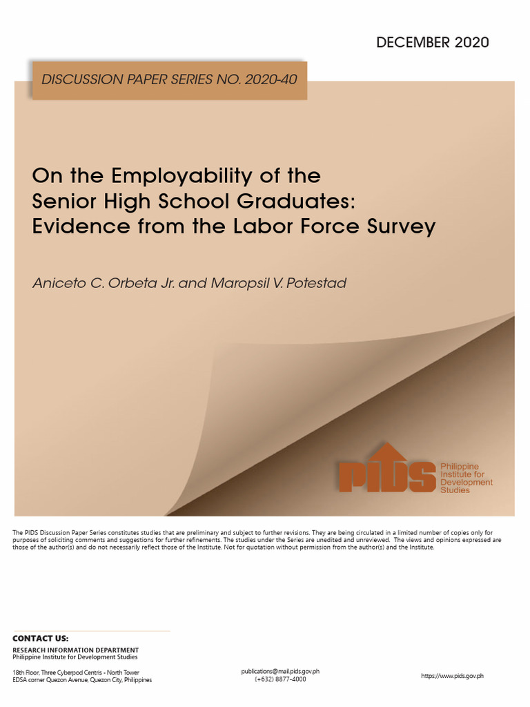 Employability of Shs Graduates and Labor Force | PDF | Regression ...