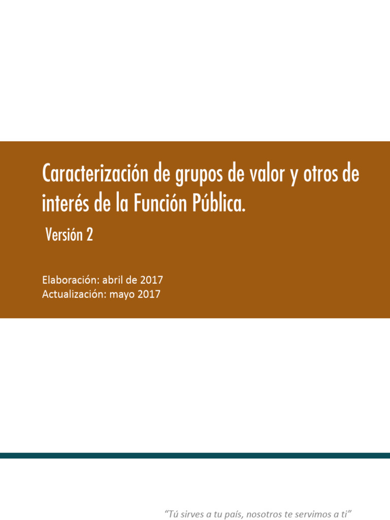 Caracterización Grupos de Valor - 2017 | PDF