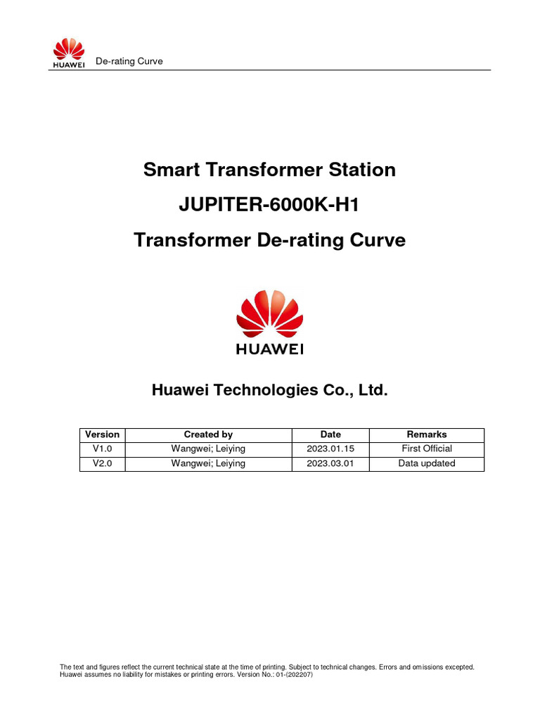 Transformer De-Rating Curve of JUPITER-6000K-H1 - 20230301 | PDF ...
