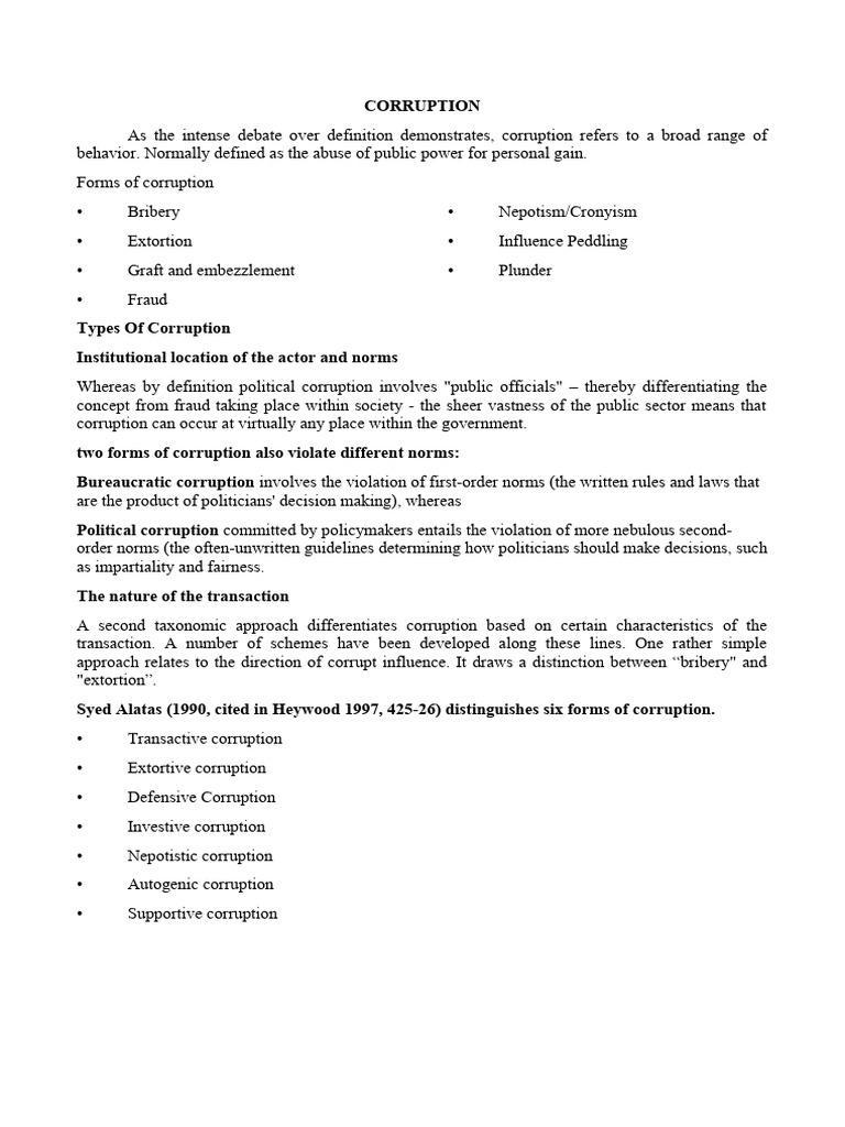 CORRUPTION | PDF | Corruption | Political Corruption