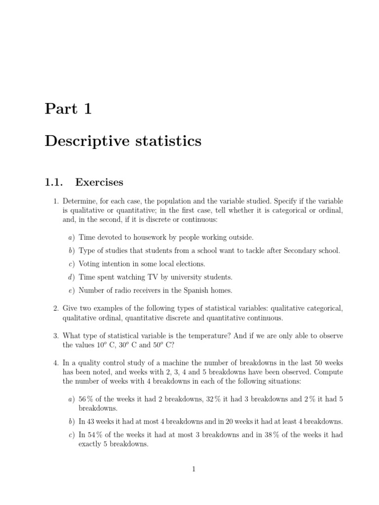 Tema1 Ejercicios | PDF | Quartile | Median