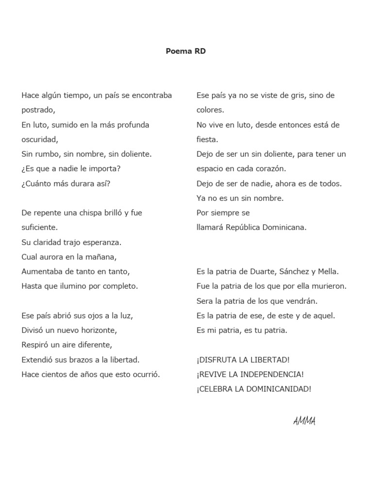 Poema de Esperanza en República Dominicana | PDF